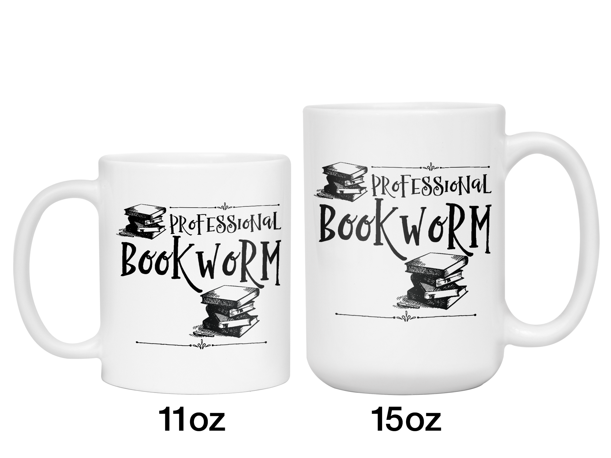 Professional Bookworm Funny Coffee Mug | Tea Cup | Librarian/Writer/Re ...